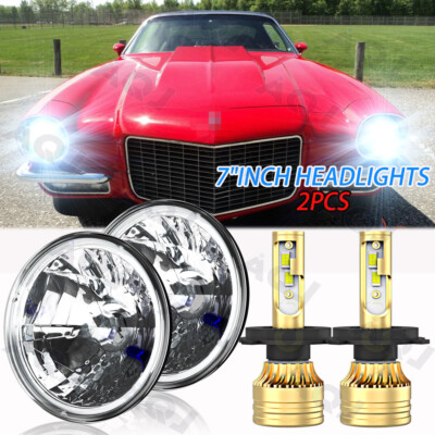 fit Chevrolet Camaro Z28 SS RS 1967 1968 1969 1970 1971 Pair 7" LED ...