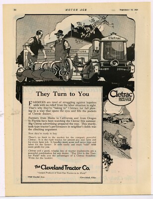 1920 Cleveland Tractor Co. Cletrac Ad: Tank Type Tractors - Cleveland ...