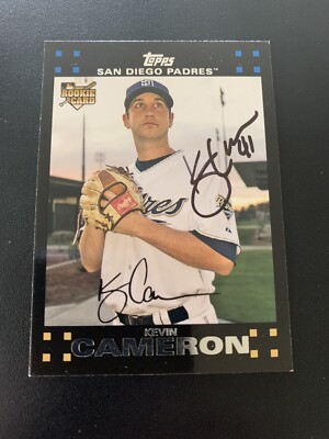 Kevin Cameron Signed 2007 Topps #632 Rookie Card San Diego Padres ...