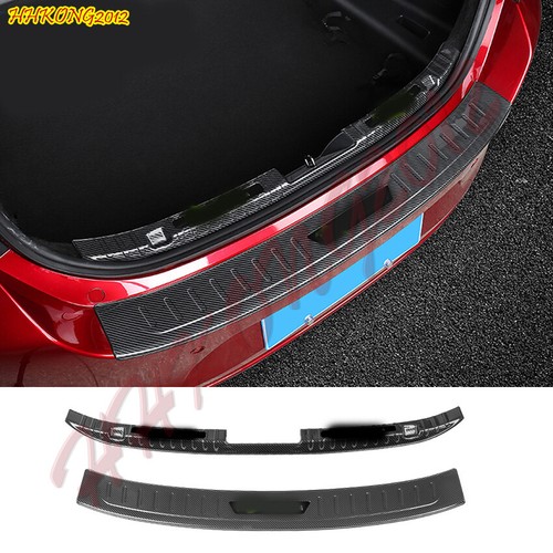 For Mazda 3 2020-2022 Steel Carbon Fiber Rear Bumper Protector Guard ...