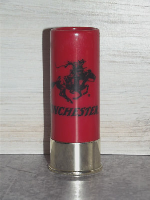 WINCHESTER 12 GAUGE RED PLASTIC SHOTGUN SHELL SHOT GLASS BARWARE B121 ...