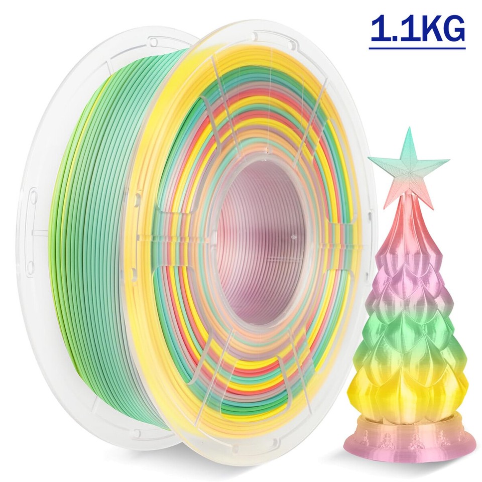 JAYO PLA+ SILK 3D Printer Filament 1.75mm 1.1KG Dual-Color Triple/Quad ...