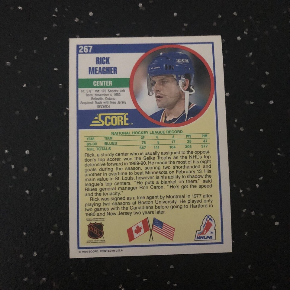 Rick Meagher 1990 Score Hockey #267 NHL St. Louis Blues Center Ice | eBay