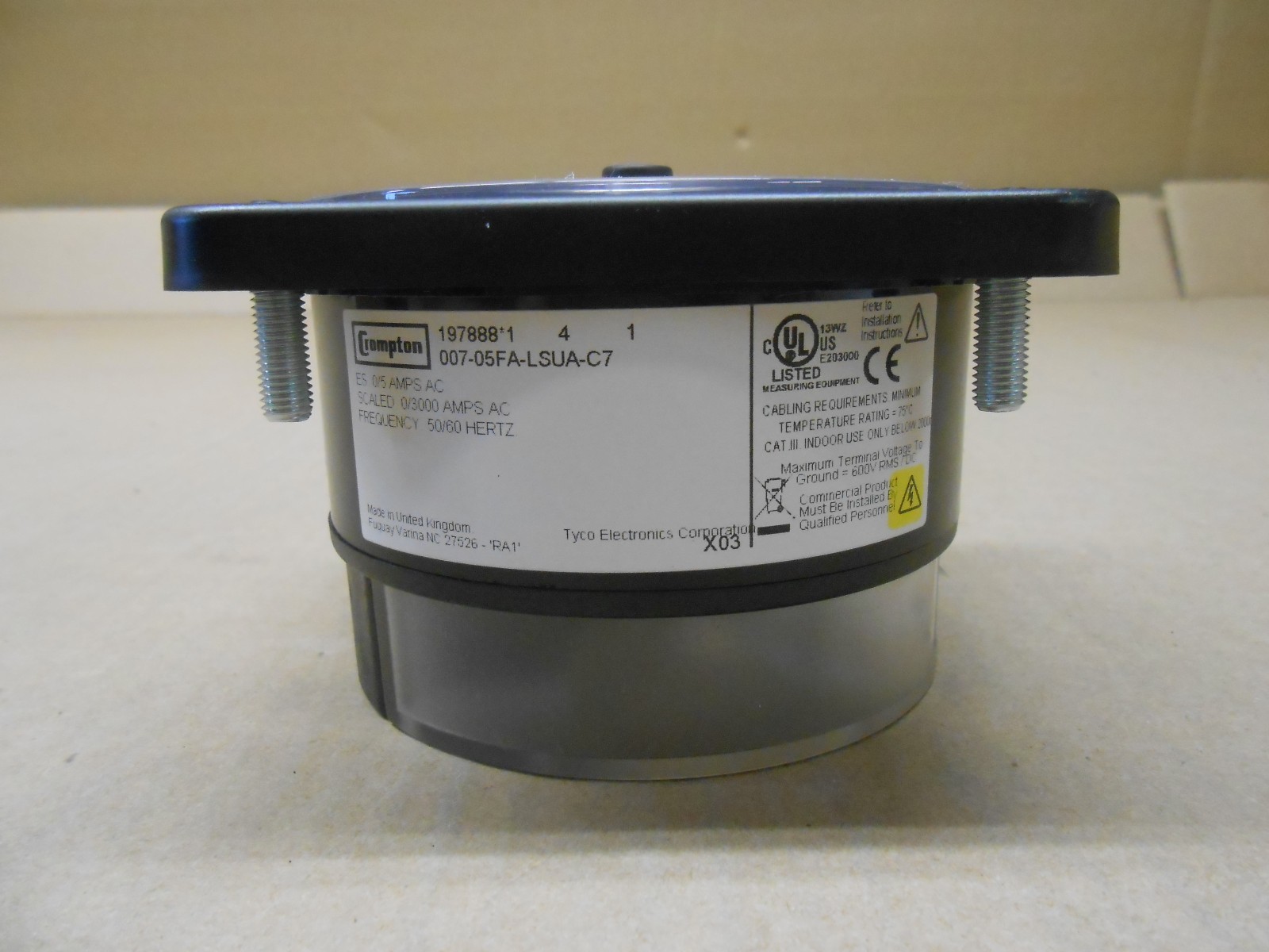 1 CROMPTON TYCO 007-05FA-LSUA-C7 00705FALSUAC7 AMMETER ES. 0/5A AC 50 ...