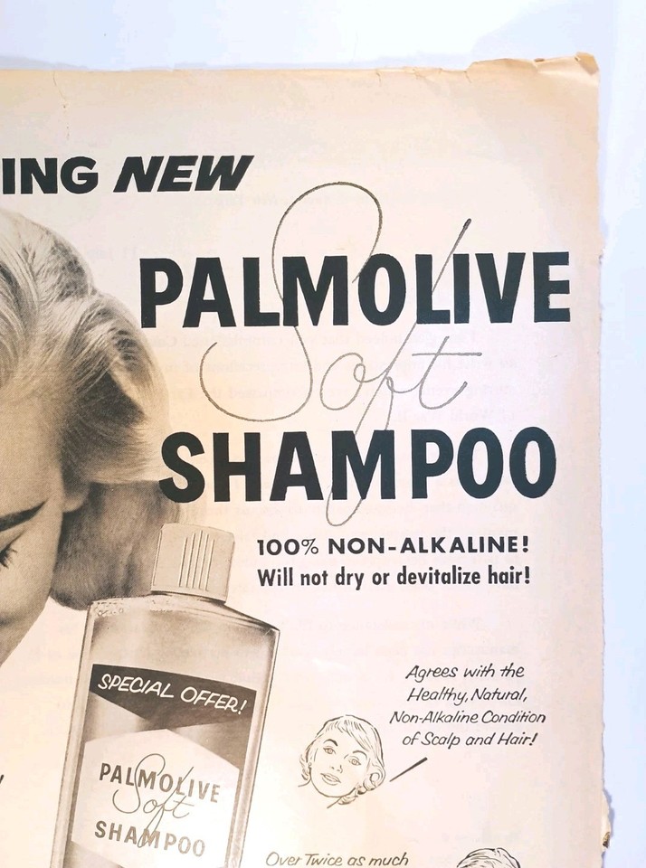 Vintage 1955 Palmolive Soft Shampoo Print Ad Advertising 10.5 x 14 | eBay
