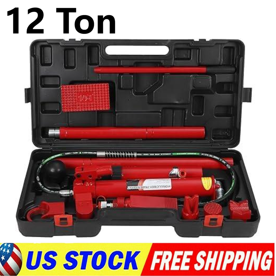 4/10/12/20 Ton Porta Power Kit Hydraulic Ram Auto Body Frame Repair ...