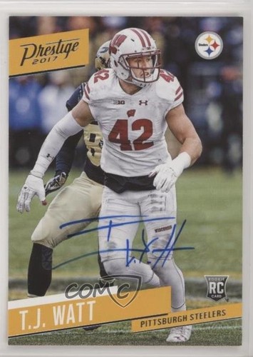 2017 Panini Prestige SP Rookie Signatures TJ Watt #293 Rookie Auto RC ...
