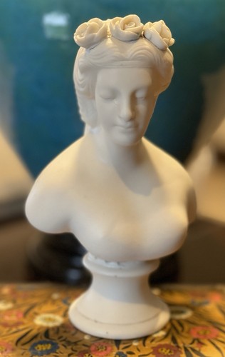 Antique Parian Ware Female Goddess White Porcelain Bisque Bust | eBay