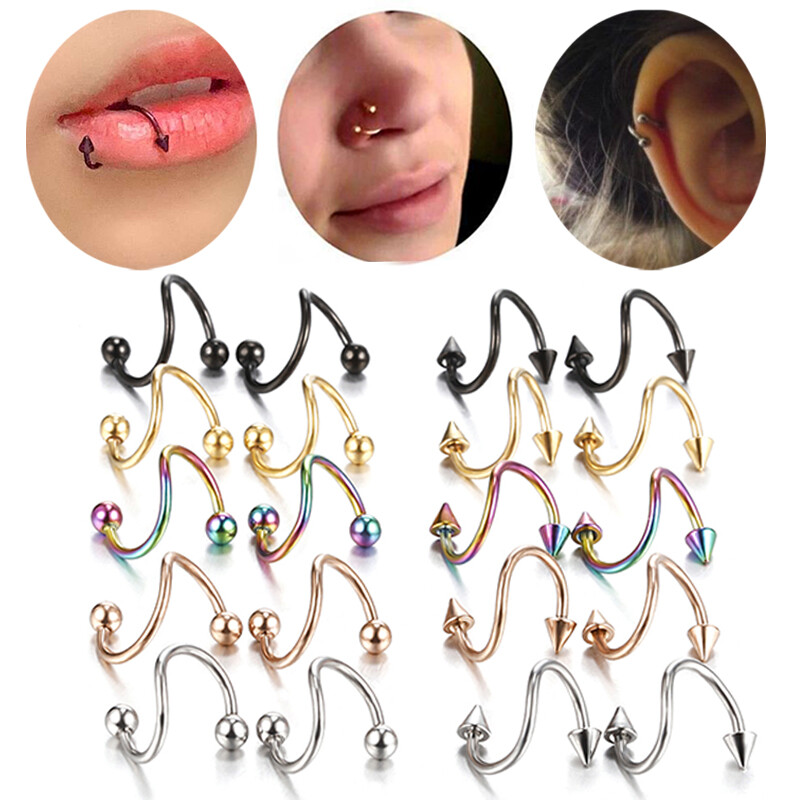 Spiral Lip Ring Jewelry