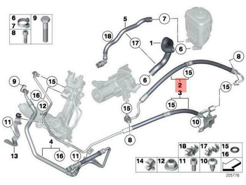 BMW F01 F02 F07 SEDAN POWER STEERING PRESSURE HOSE 32416778514 NO DUTY ...