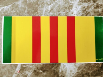 3.25X6.5" Decal Sticker VIETNAM COLOR BAR green on ends Vietnam vet ...