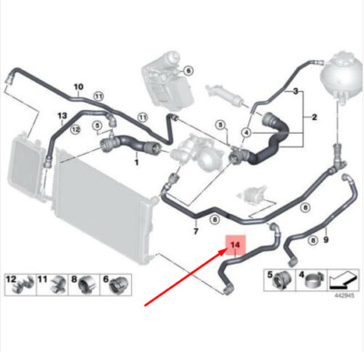 NEW BMW X3 F25 RADIATOR COOLANT PUMP HOSE 17128570040 8570040 OEM NO🇺🇸 ...