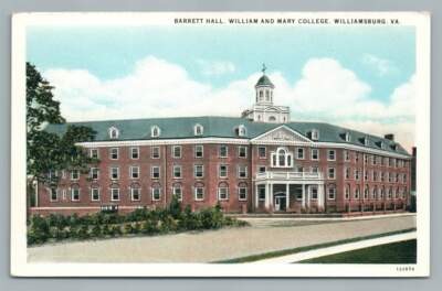 Barrett Hall~College of WILLIAM & MARY Rare Antique WILLIAMSBURG ...