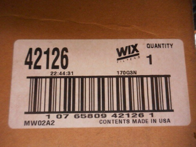 WIX 42126 - Air filter cross reference