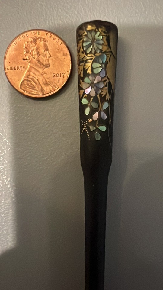 Hair Stick Antique Bekko Kobai Kanzashi Edo Period 1800’s MOP Inlay ...