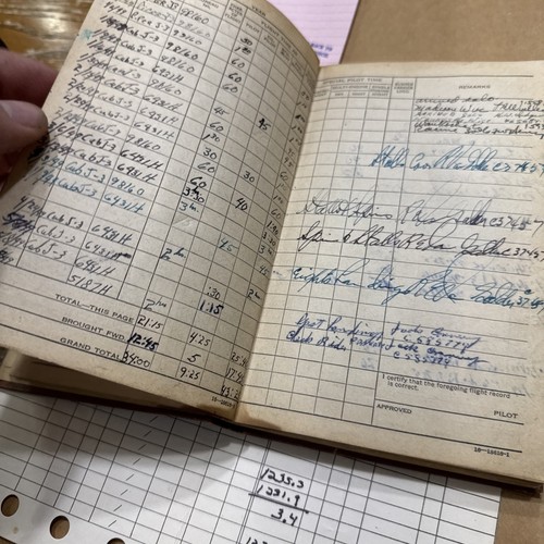AVIATORS FLIGHT LOG BOOK WW2 1948 20 Pgs Of Entries. W Extras Japan ...