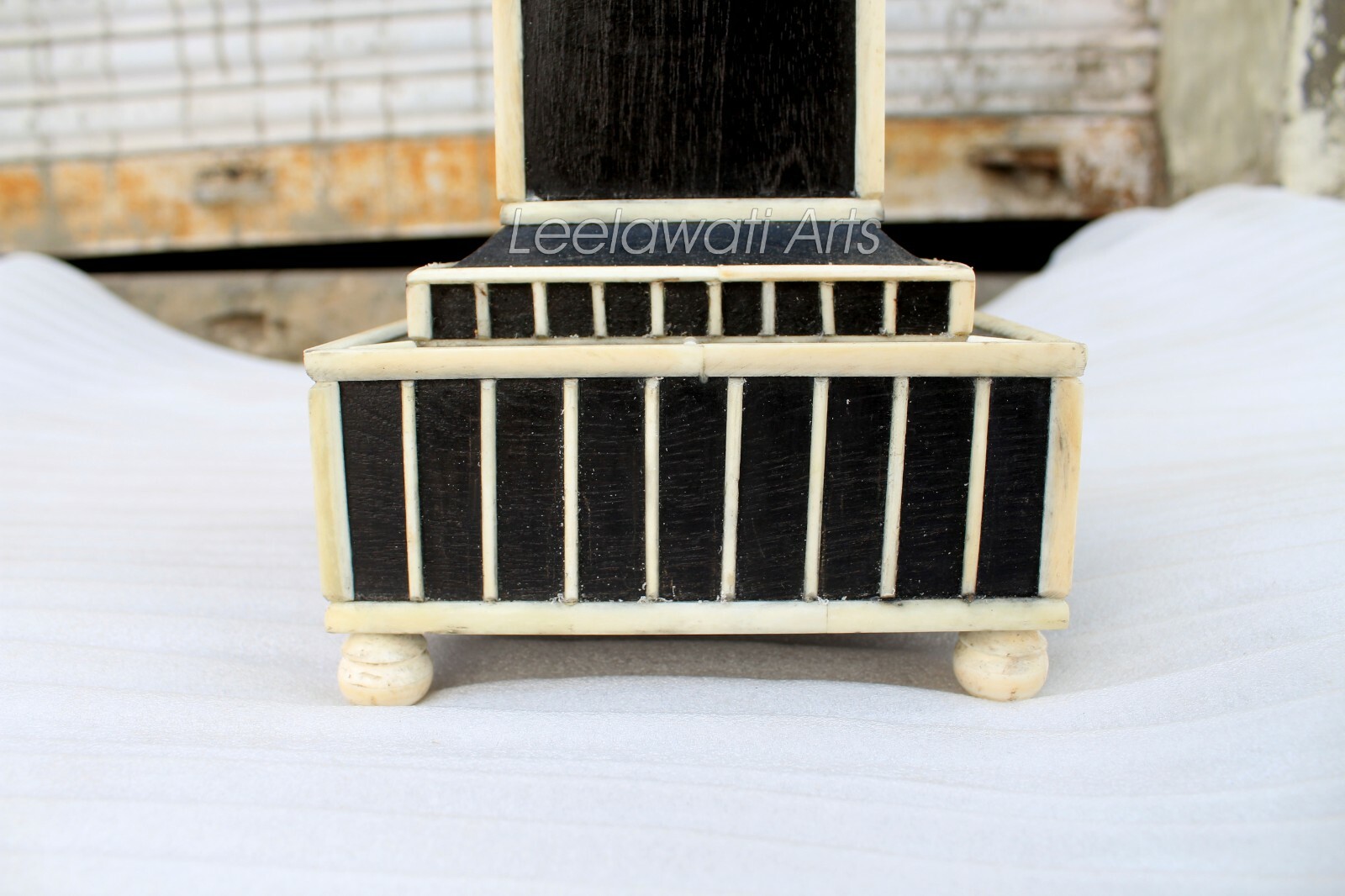 Indian Luxury Wooden Bone Inlay Black Color Light Lamp | eBay