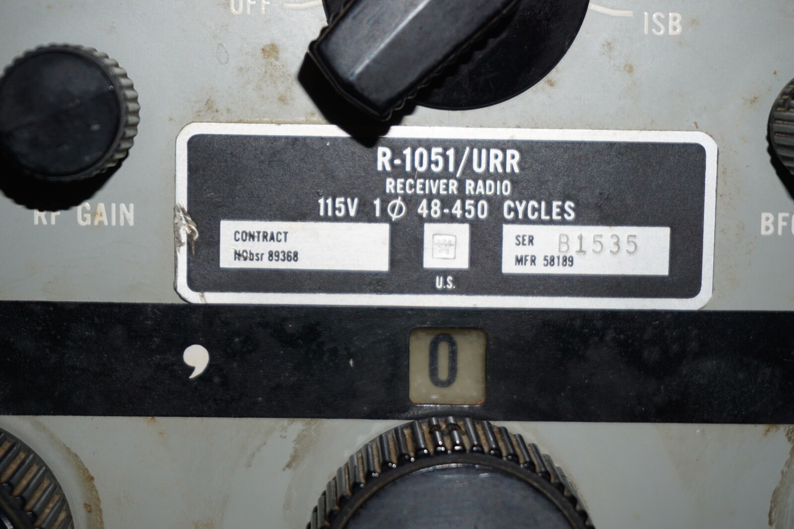 VINTAGE R-1051/URR COMMUNICATIONS RECEIVER RADIO MARS SYSTEM GENERAL ...