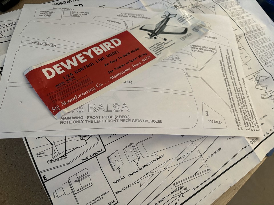 CL Model Airplane Plans & Templates SIG DEWEYBIRD 22½" Wingspan for ...