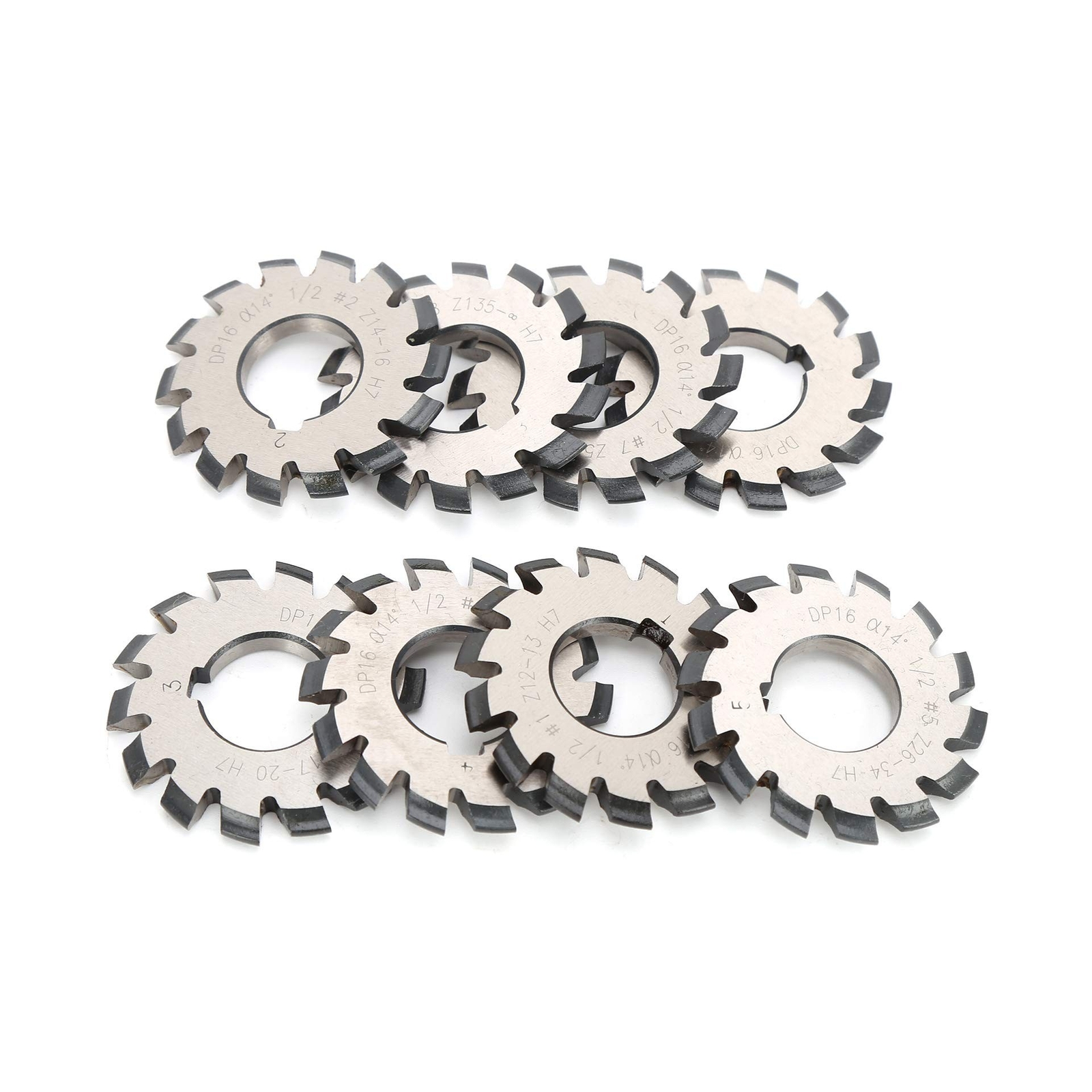 14.5° Gear Cutter, 8Pcs Involute Gear Cutter Set High Speed Steel ...