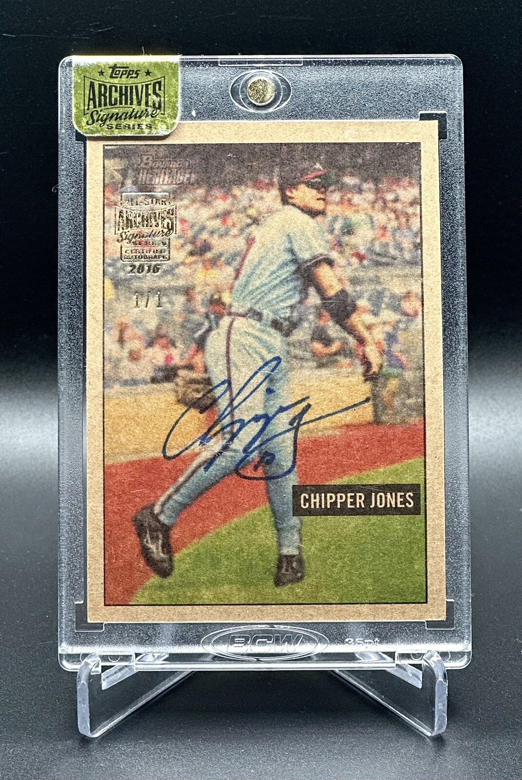 2016 Topps Archives CHIPPER JONES '51 Bowman Retro Buyback On-Card Auto ...