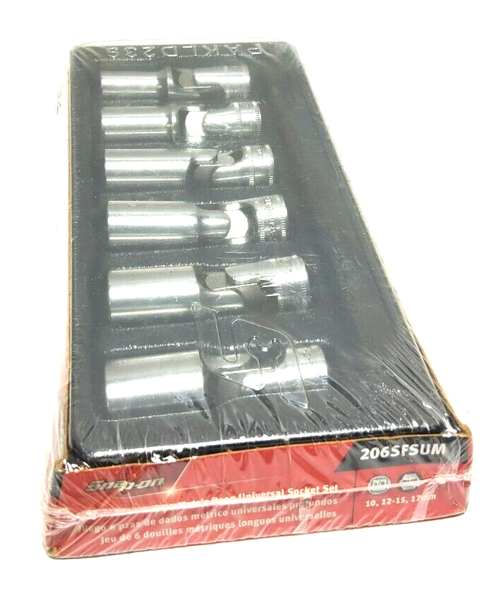 NEW Snapon™ 3/8" drive 10 to 17 mm 6pt DEEP Universal SWIVEL Socket SET ...