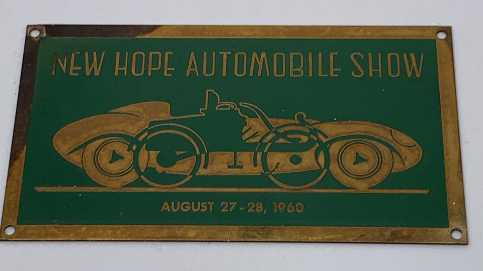 VTG New Hope Automobile Show Metal Badge Car Plate August 1960 | eBay