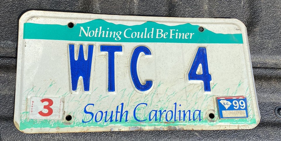 Vintage South Carolina License Plate WTC-4 Nothing Could Be Finer | eBay