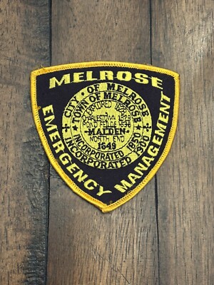 Melrose MA Emergency Management PATCH Rare Vtg 80s Fire EMS Iron On DPS ...