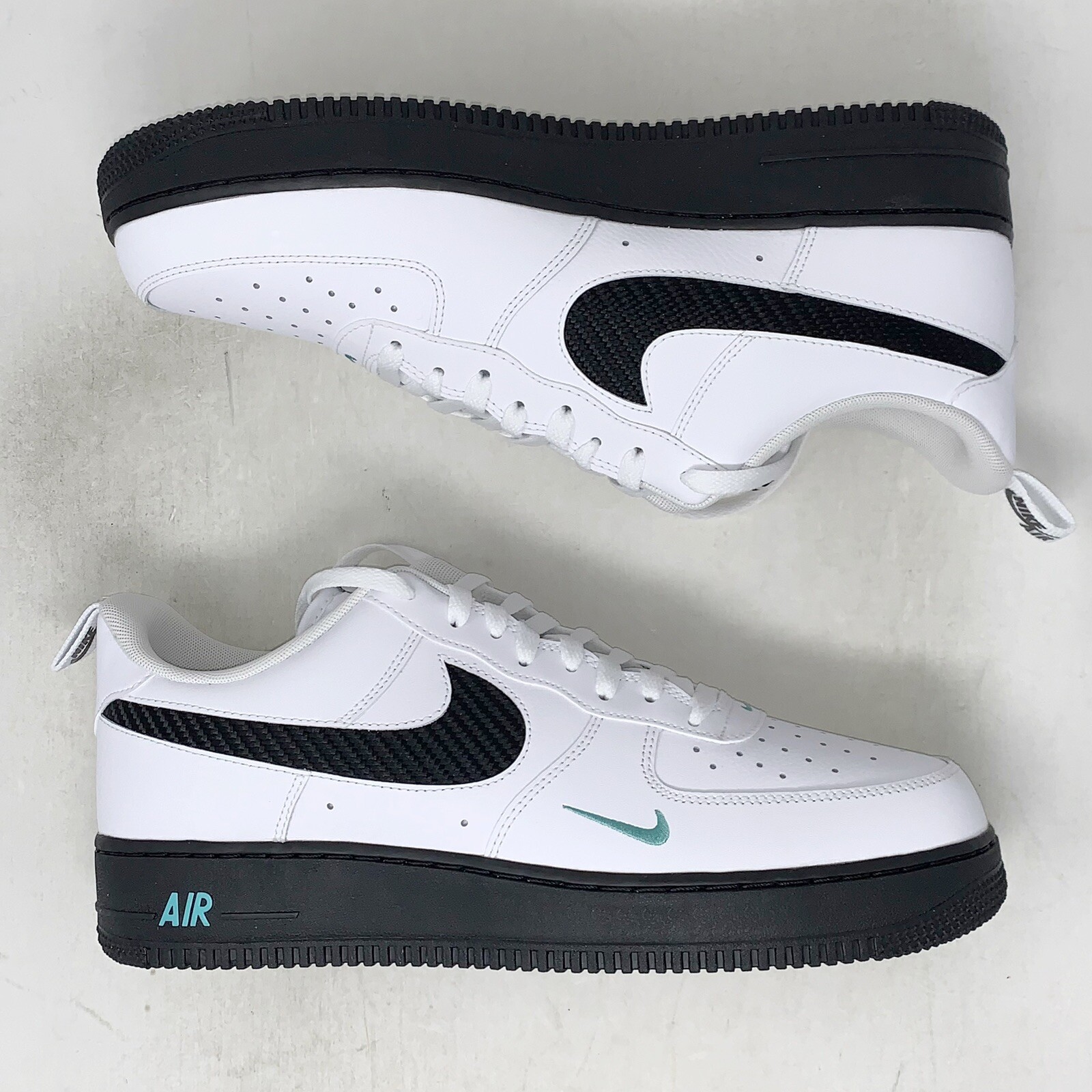 Size 12 - Nike Air Force 1 '07 White Black Teal for sale online | eBay