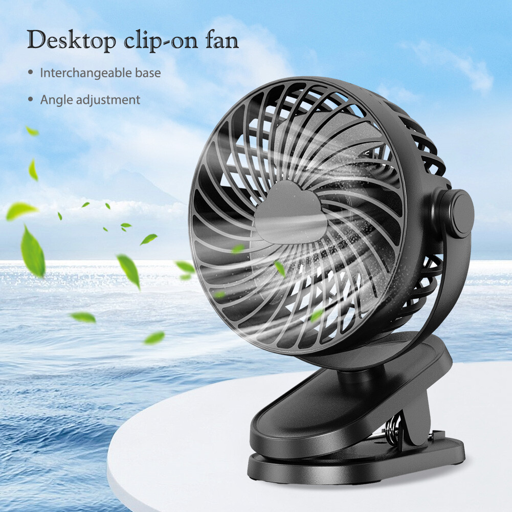 USB Silent Fan 3 Speed Handheld Fan 1200mAh Table Fan for Student ...