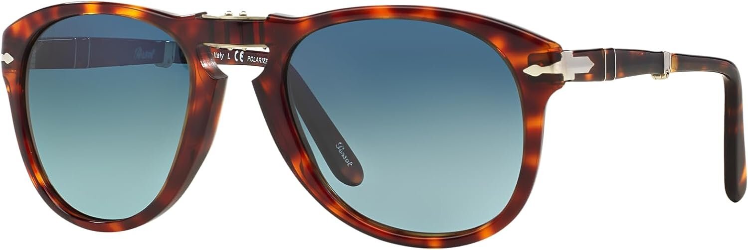 Persol PO0714 24/S3 Aviator Folding Sunglasses, Havana/Blue Polarized ...