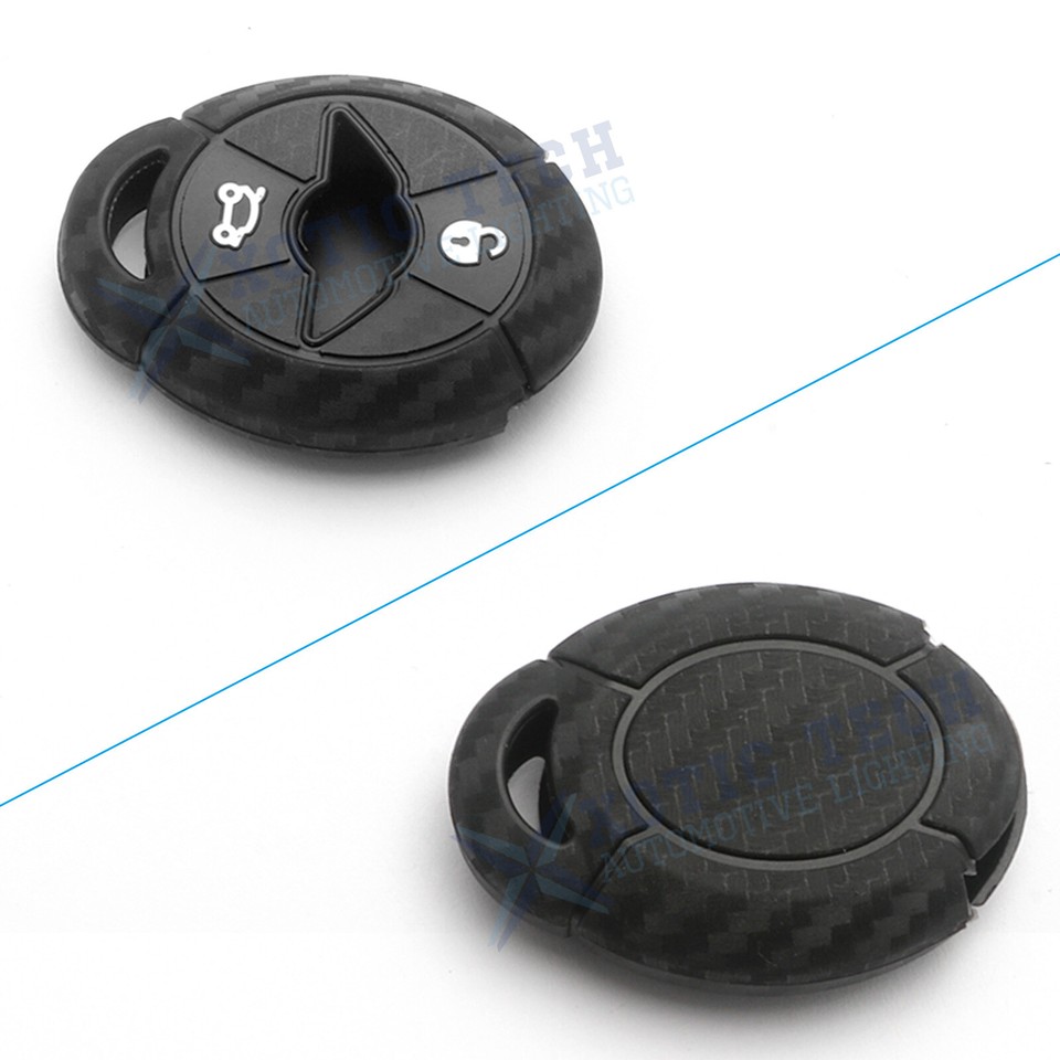 Carbon Fiber Pattern Soft Silicone Key Fob Cover For MINI Cooper MK1 ...