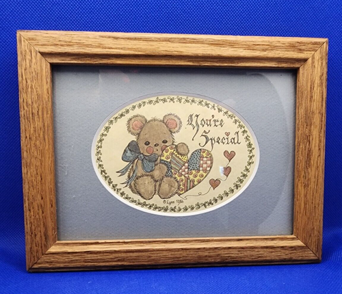 Vintage Creative Calligraphy Teddy Bear "You're Special" Framed and ...