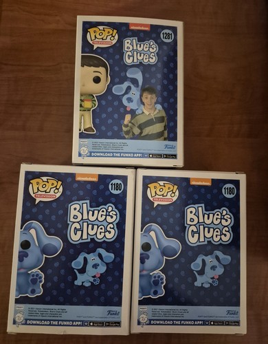 Funko Pop Blues Clues Lot of 3 Pops Blue, Flocked Blue and Steve with ...
