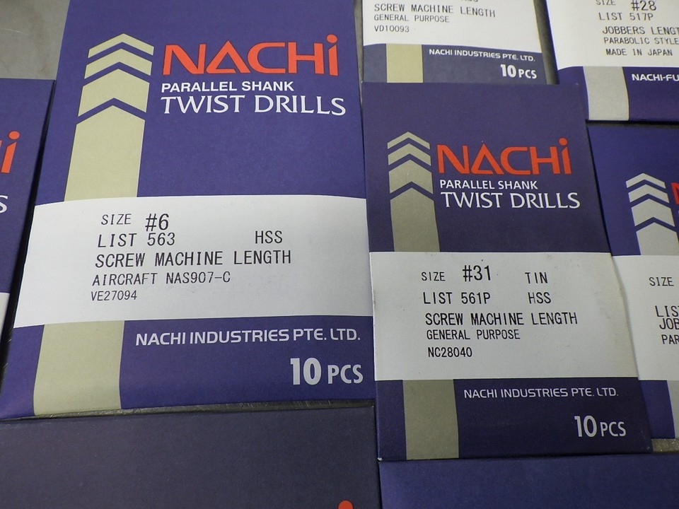 Lot of 130 NEW! Assorted NACHI HSS Drills-Various Sizes (As Shown) | eBay