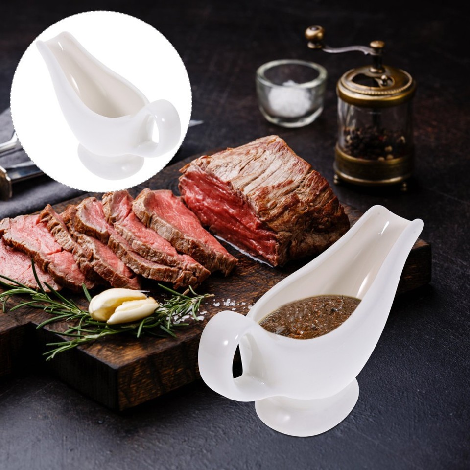 1pc Home Ceramic Gravy Boat Sauce Jug Seasoning Storage Container ...