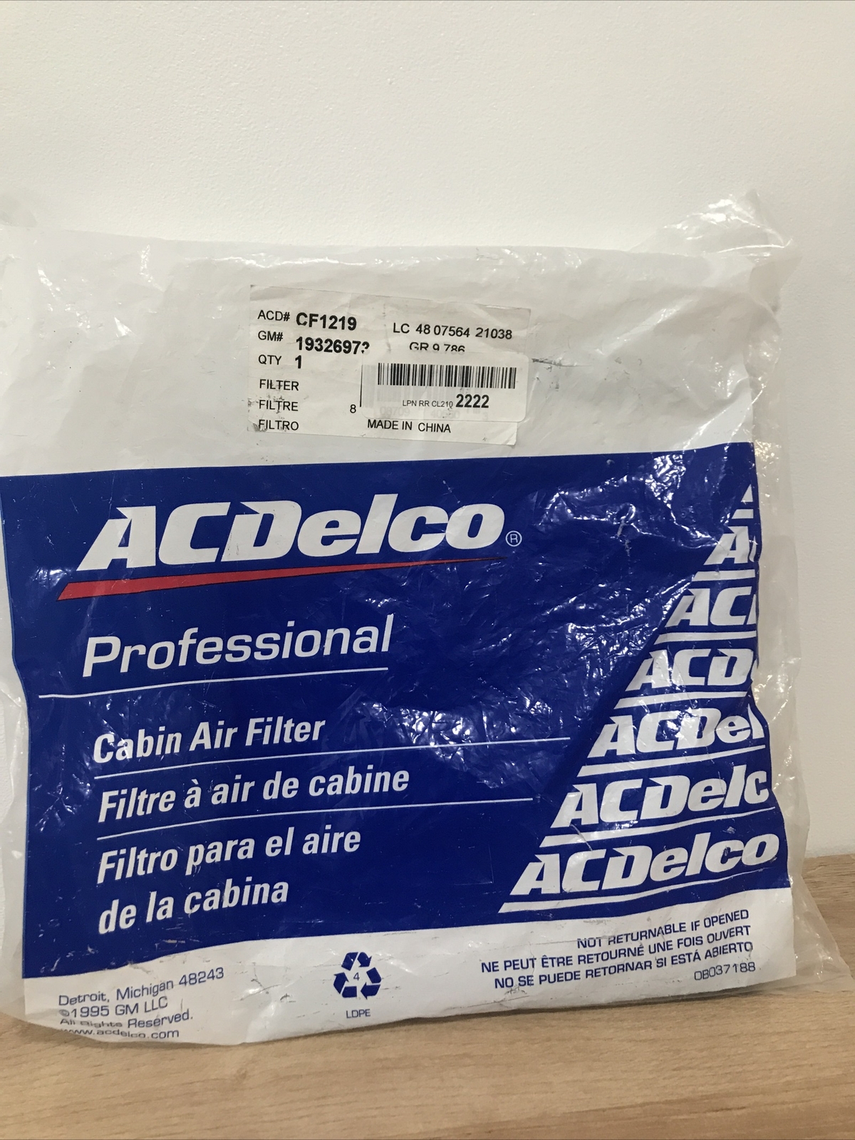 AC-DELCO CF185 - Air filter cross reference