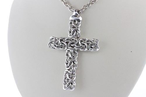 LIRM Italy Sterling Silver 925 Byzantine Style Religious Cross Pendant ...