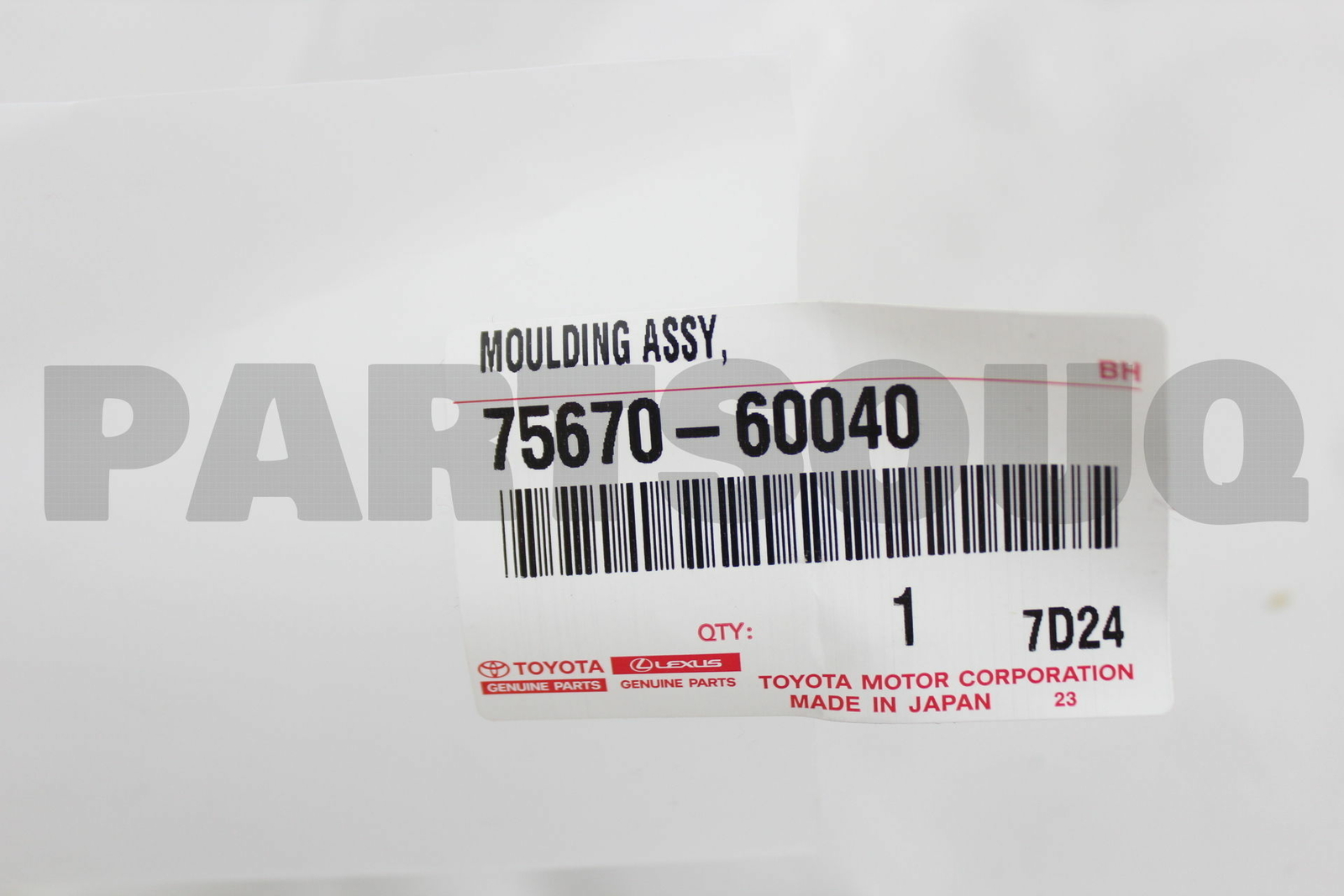 7567060040 Genuine Toyota MOULDING, QUARTER BELT, LH 75670-60040 | eBay