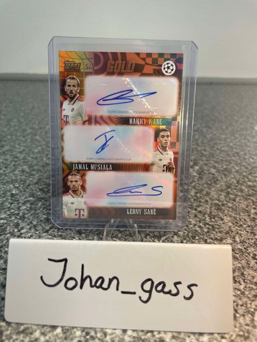 UCC Gold Triple Auto Kane, Musiala, Sane 5/5 FC Bayern München TOPPS | eBay