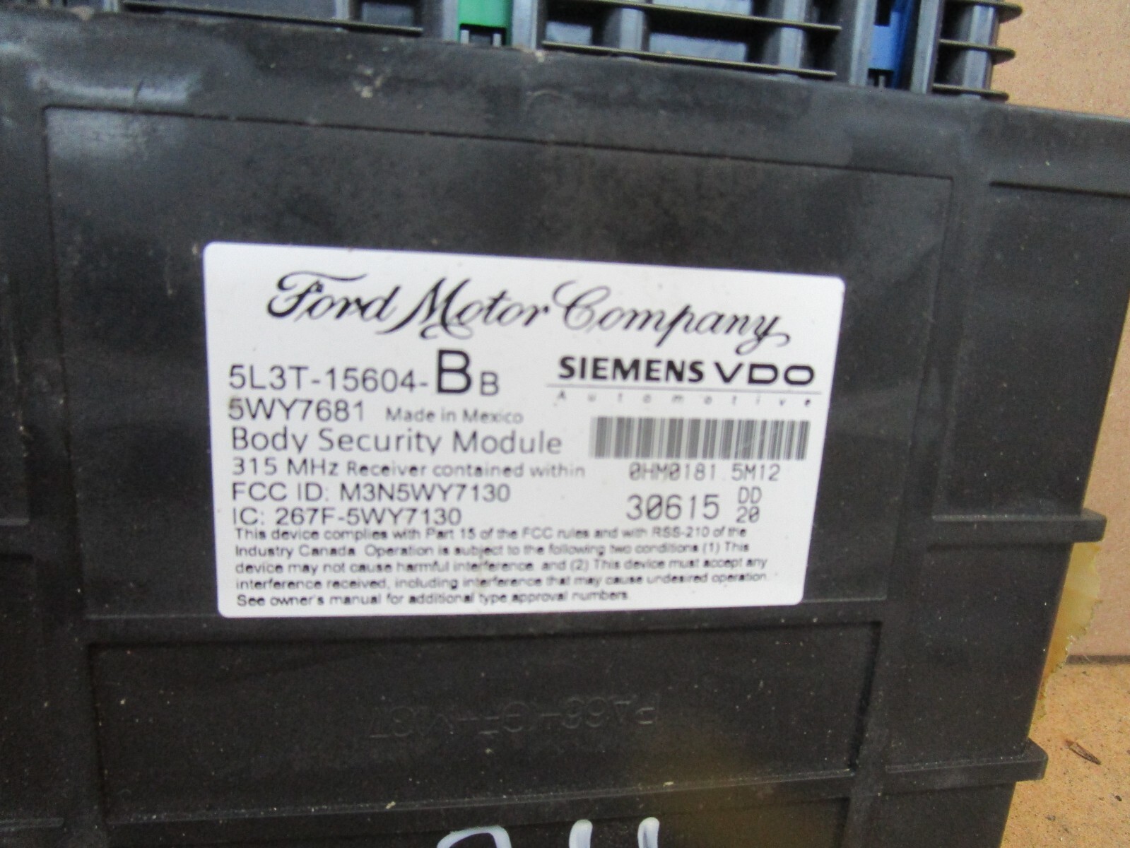 Anti Theft Body Security Module PN 5l3t-15604-bb OEM 2006 Ford F150 ...