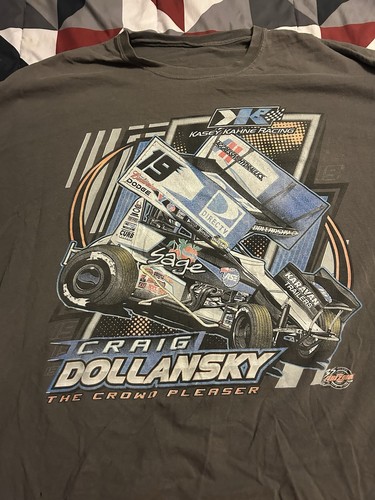 Craig Dollansky #19 World Of Outlaws Tshirt Adult 3XL Short Sleeve Gray ...