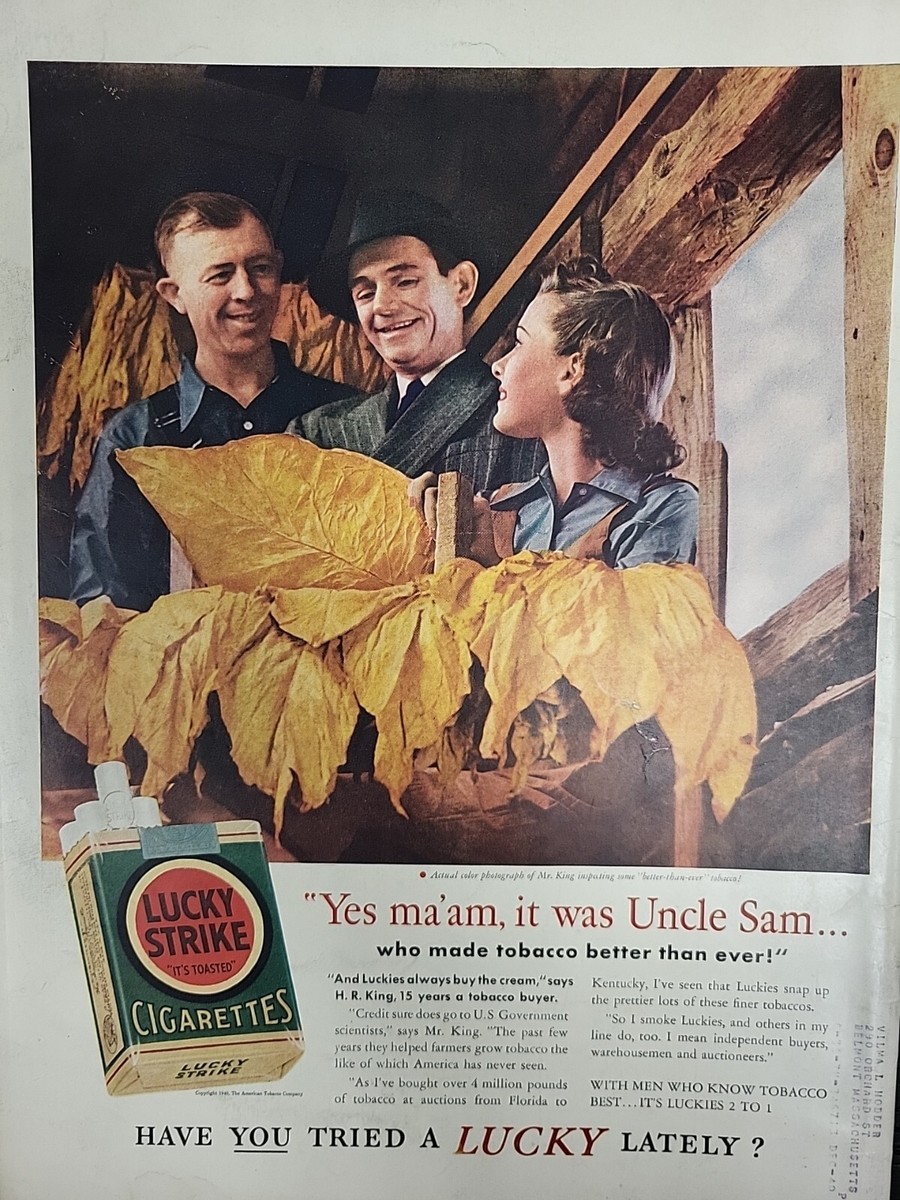 Felix Durm Tattoos 1940 Lucky Strike Cigarettes Print Advertising