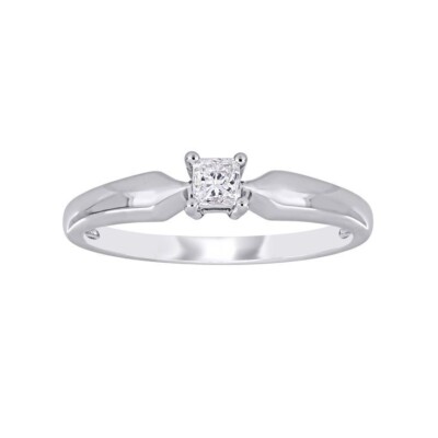 Lab-Created Princess Cut CVD Diamond Solitaire Ring For Women In 10K ...