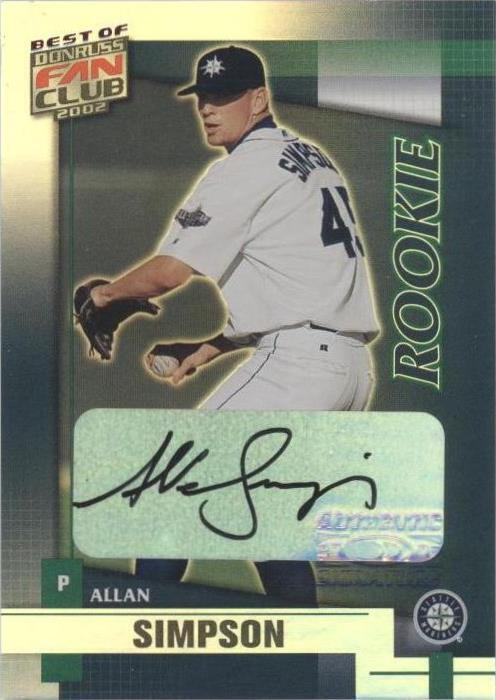2002 Donruss Best of Fan Club - Allan Simpson #260 Autographs /1350 (AU ...
