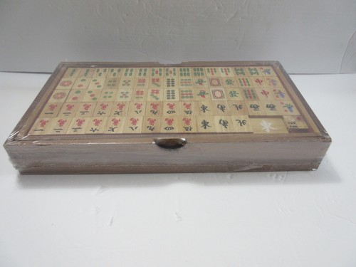 MAHJONG Chinese Domino Game - Sealed in Wooden Box - Mahjongg Set ...