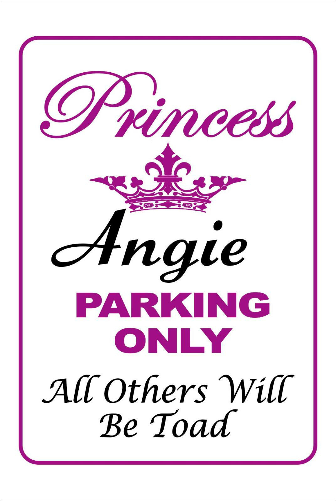 Personalized Princess Parking Only Sign Purple Letters ADD NAME | eBay