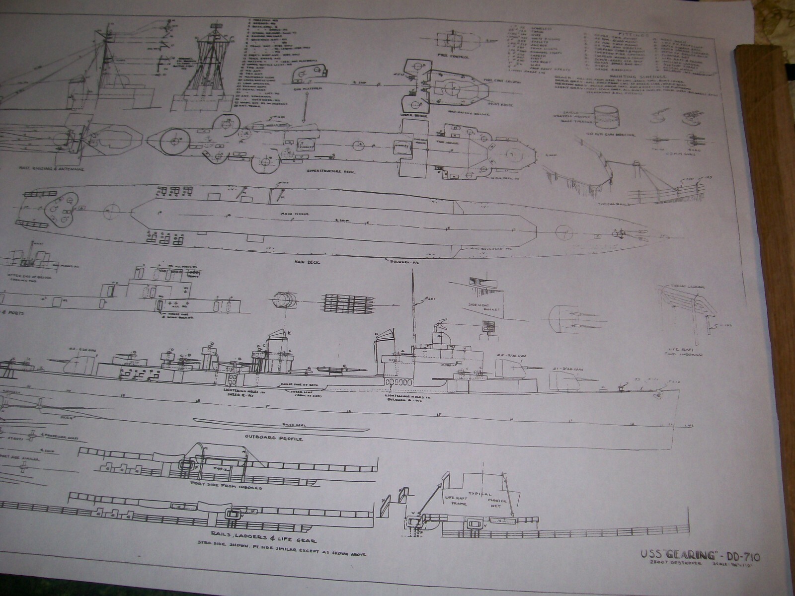 USS GEARING DD710 ship boat plan | eBay