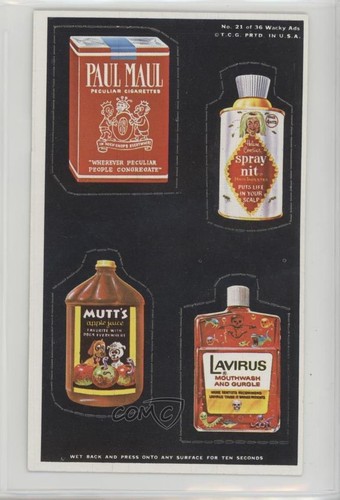 1969 Topps Wacky Ads Paul Maul Spray Nit Mutt's Apple Juice Lavirus #21 ...